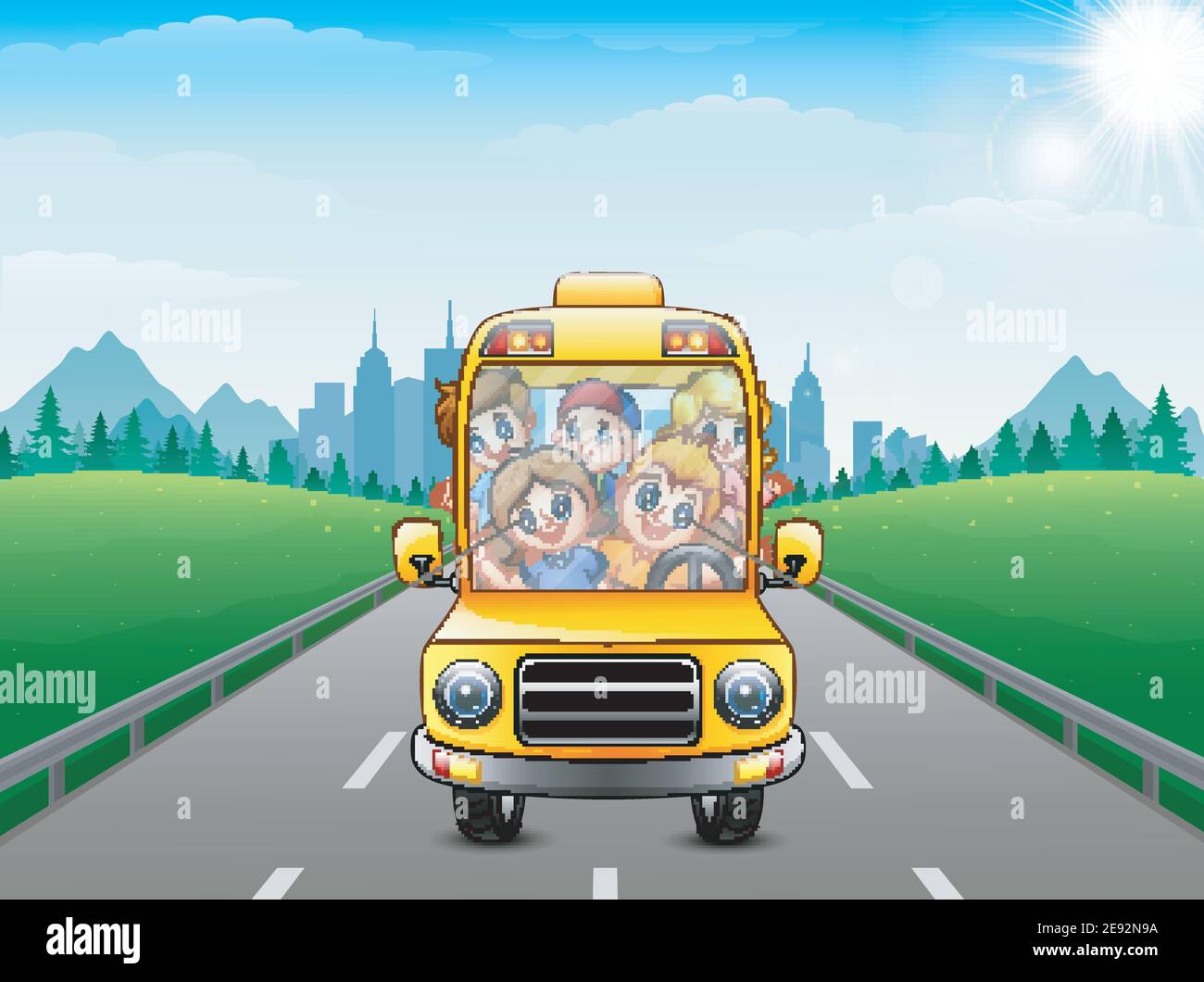 Riding City Bus Clipart