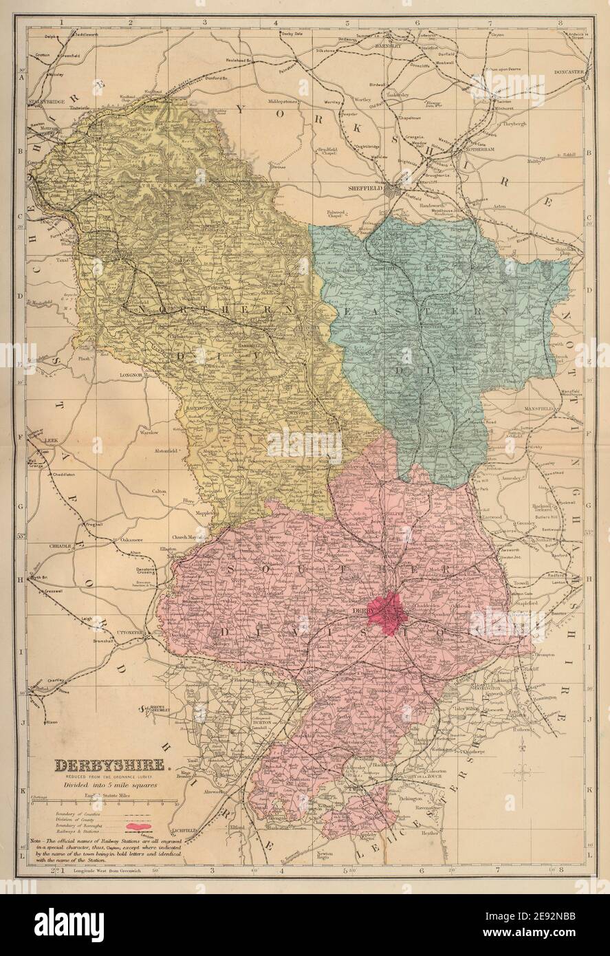 Derbyshire map hi-res stock photography and images - Alamy