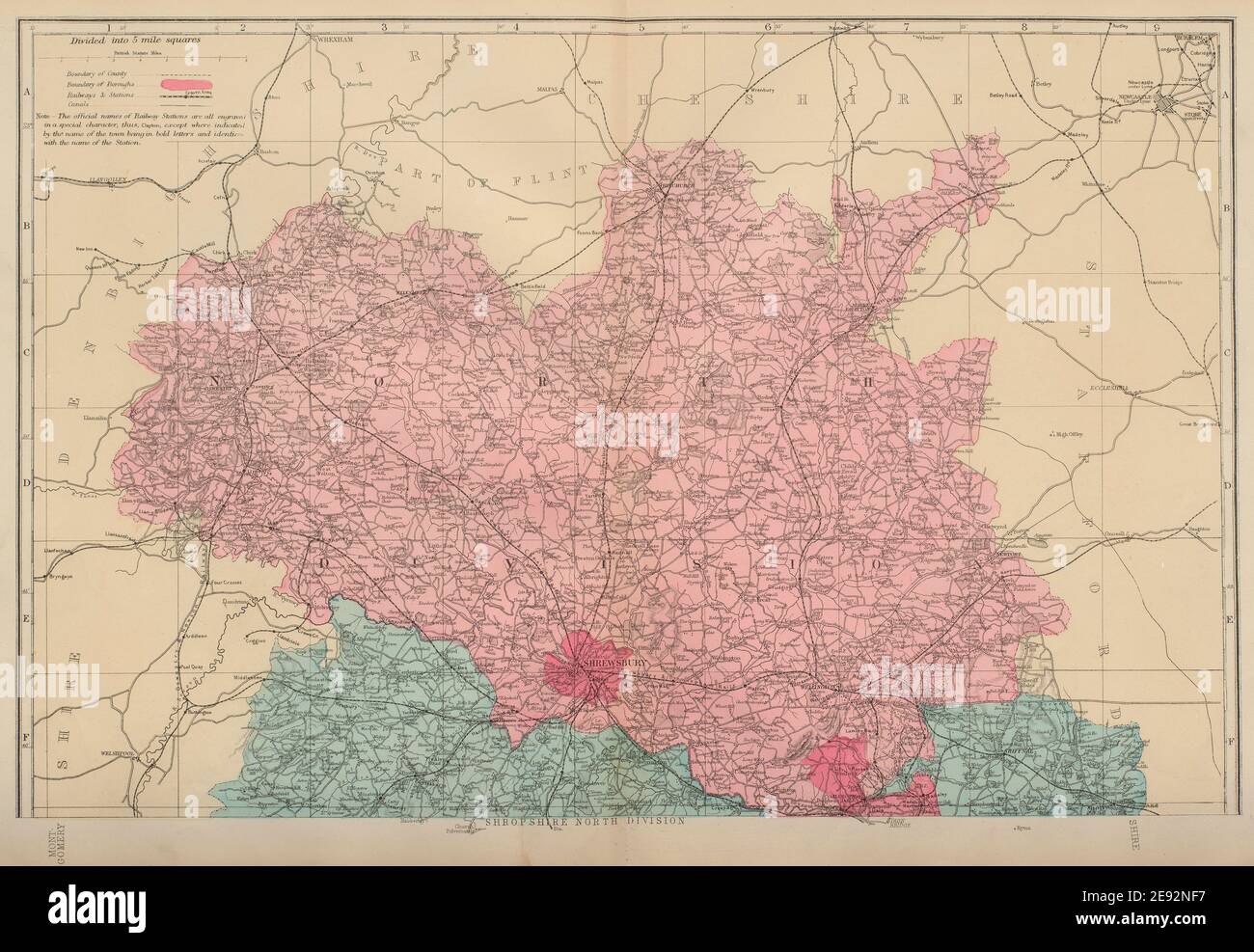 Shropshire map 19th century hi-res stock photography and images - Alamy