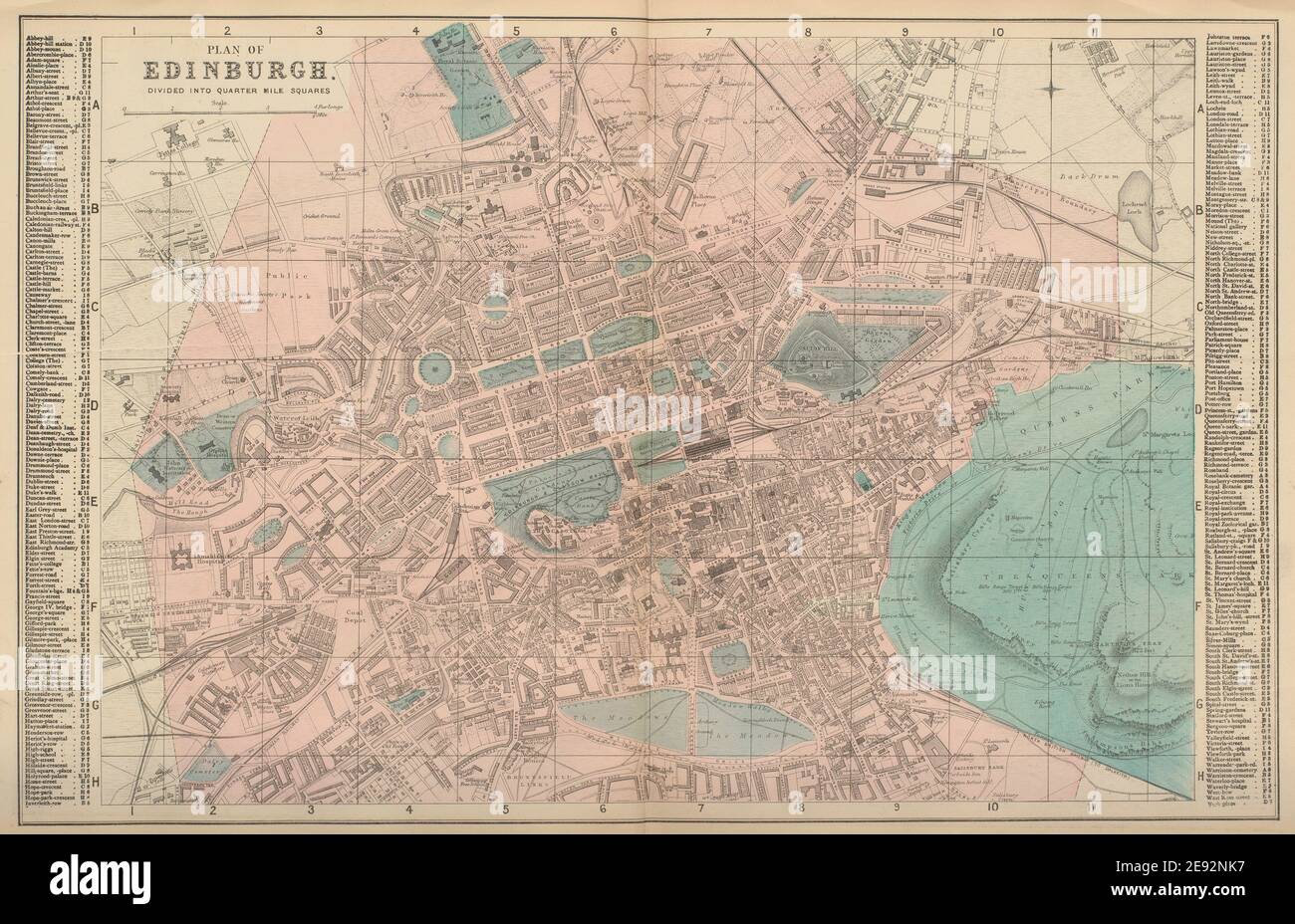 EDINBURGH Canongate Broughton Gayfield town city plan GW BACON 1883 old ...