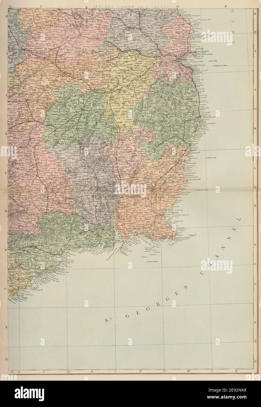 IRELAND (South East) Leinster Dublin Wicklow Wexford GW BACON 1883 old ...