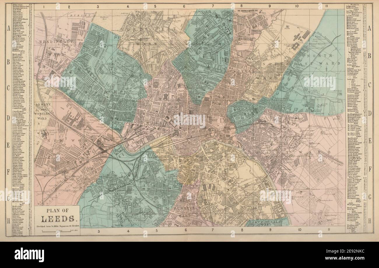 LEEDS Holbeck Wortley Woodhouse Richmond Hill town city plan GW BACON ...