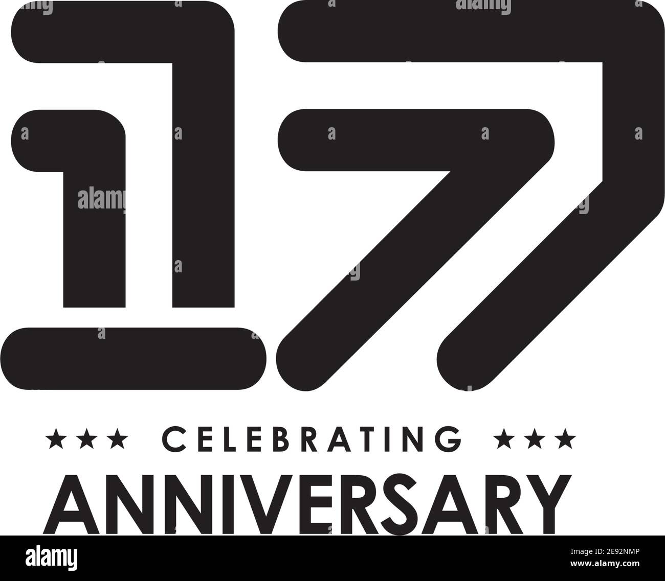 17th year anniversary logo design vector template Stock Vector Image ...