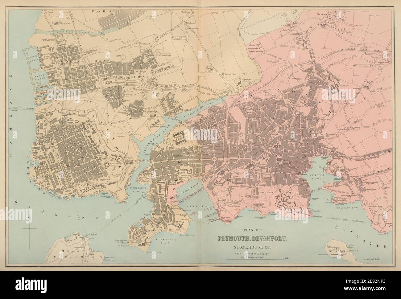 Stonehouse map plymouth hi-res stock photography and images - Alamy