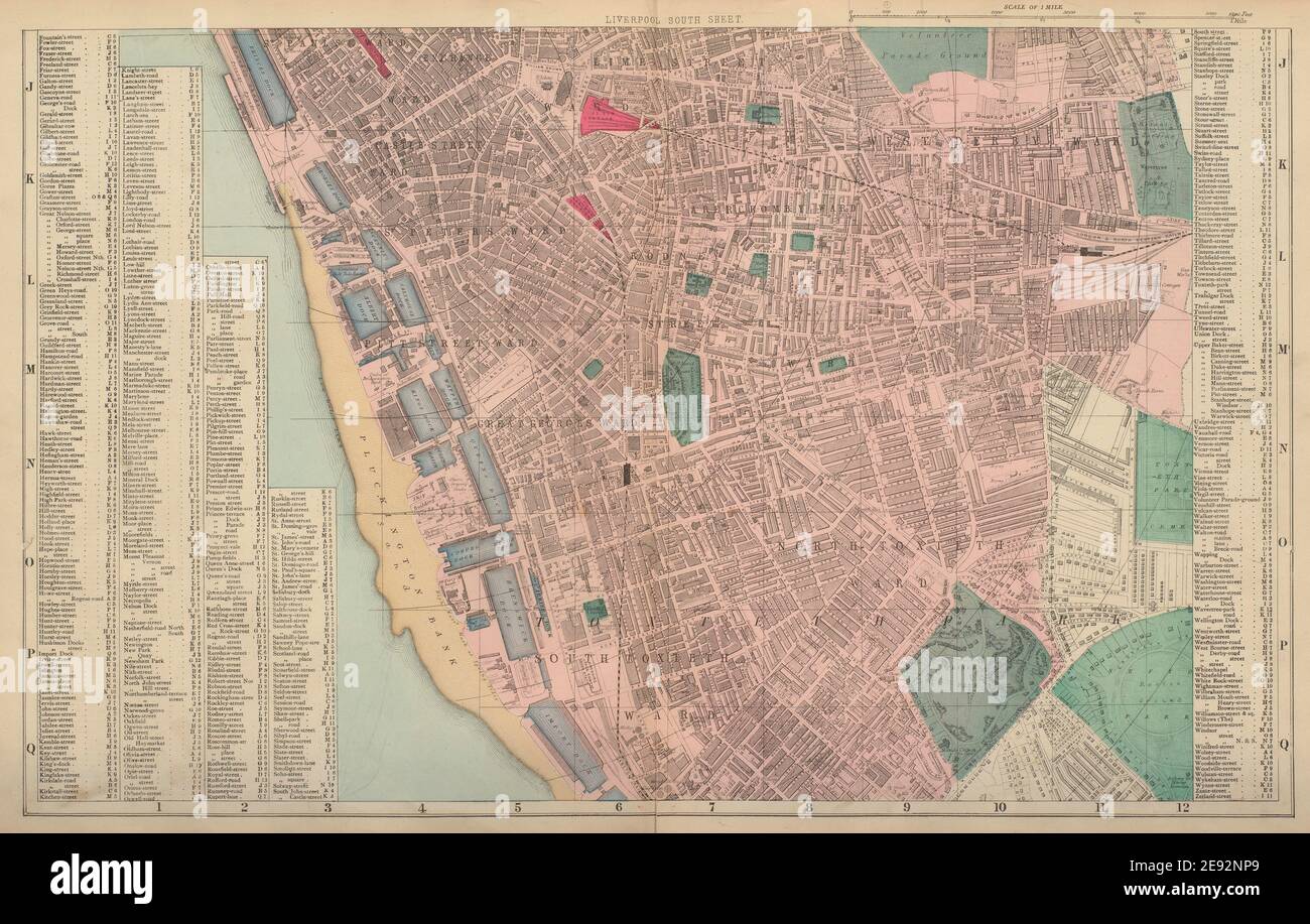 LIVERPOOL South Toxteth Edge Hill Kensington Princes city plan BACON ...
