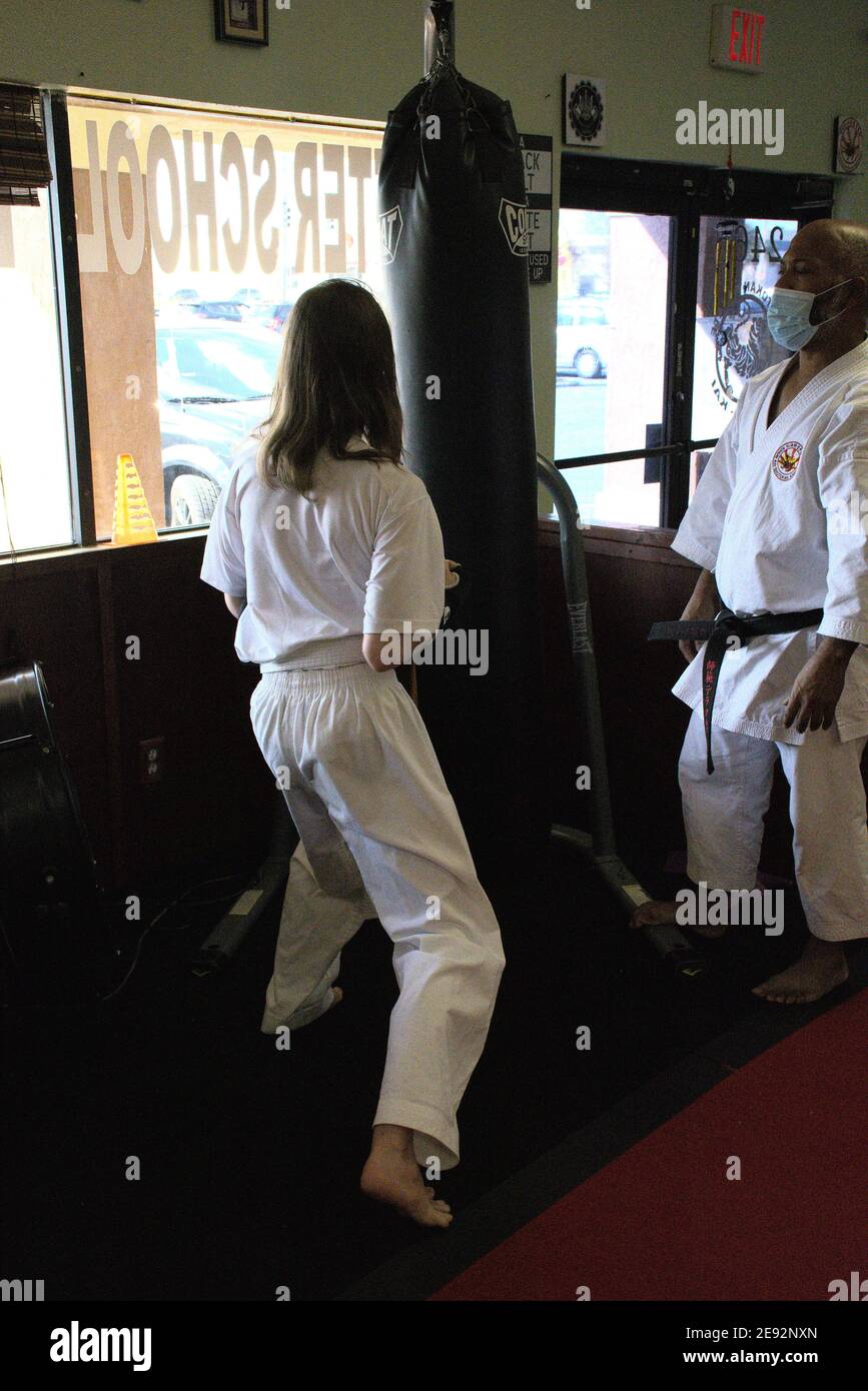 This action photo is of my son and his classmates in a Karate class ...