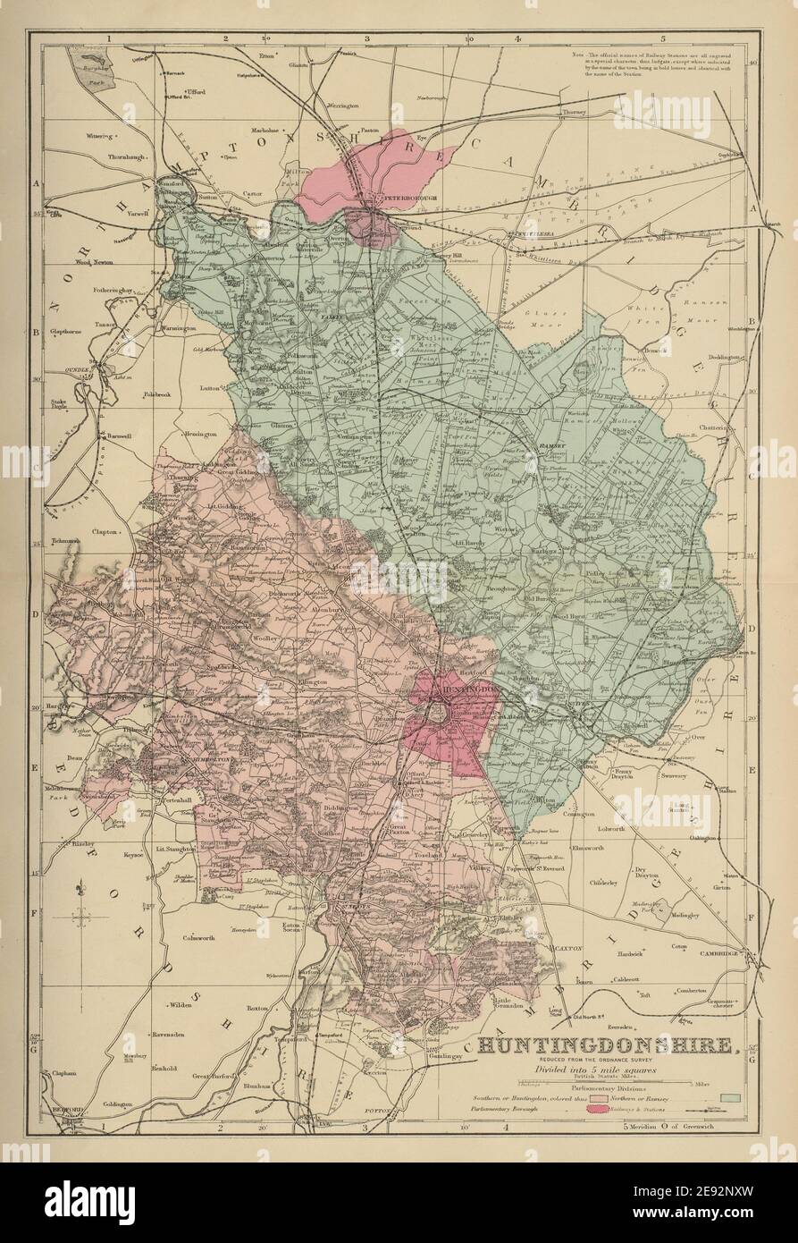 Huntingdonshire map hi-res stock photography and images - Alamy