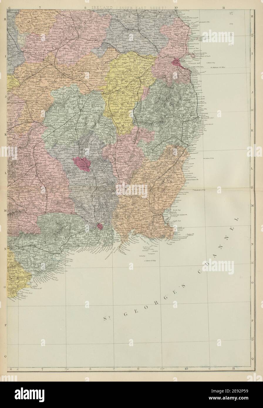 IRELAND (South East) Leinster Dublin Wicklow Wexford GW BACON 1885 old ...