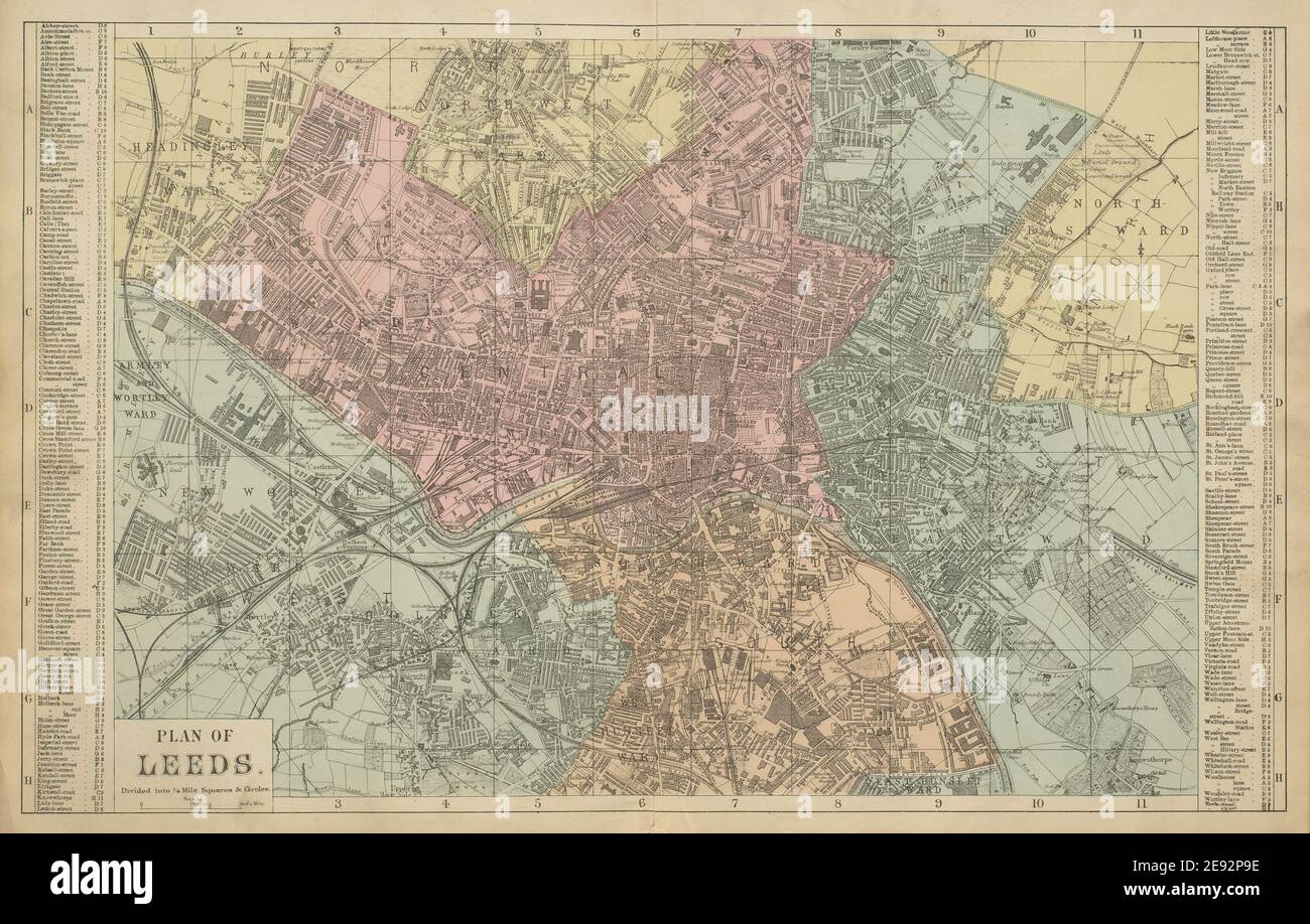 LEEDS Holbeck Wortley Woodhouse Richmond Hill town city plan GW BACON ...