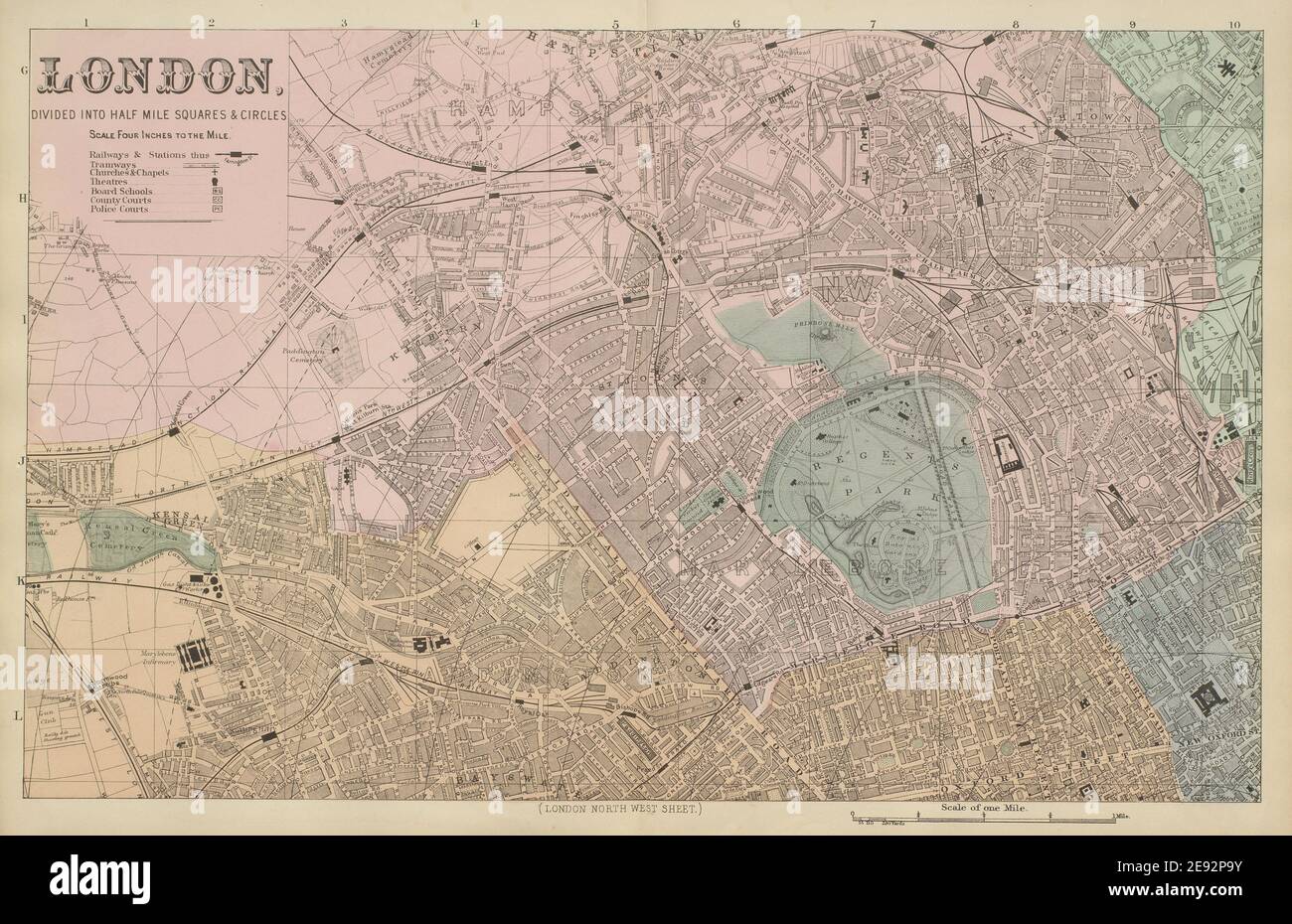 LONDON North West St John's Wood Marylebone Camden town city plan BACON ...