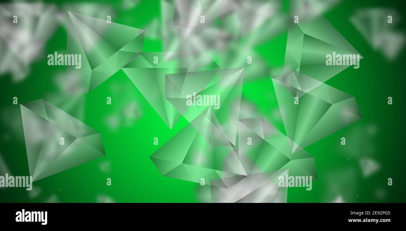Flying diamonds over flashy green background Stock Photo - Alamy