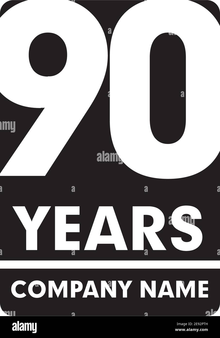 90th year anniversary emblem logo design vector template Stock Vector ...