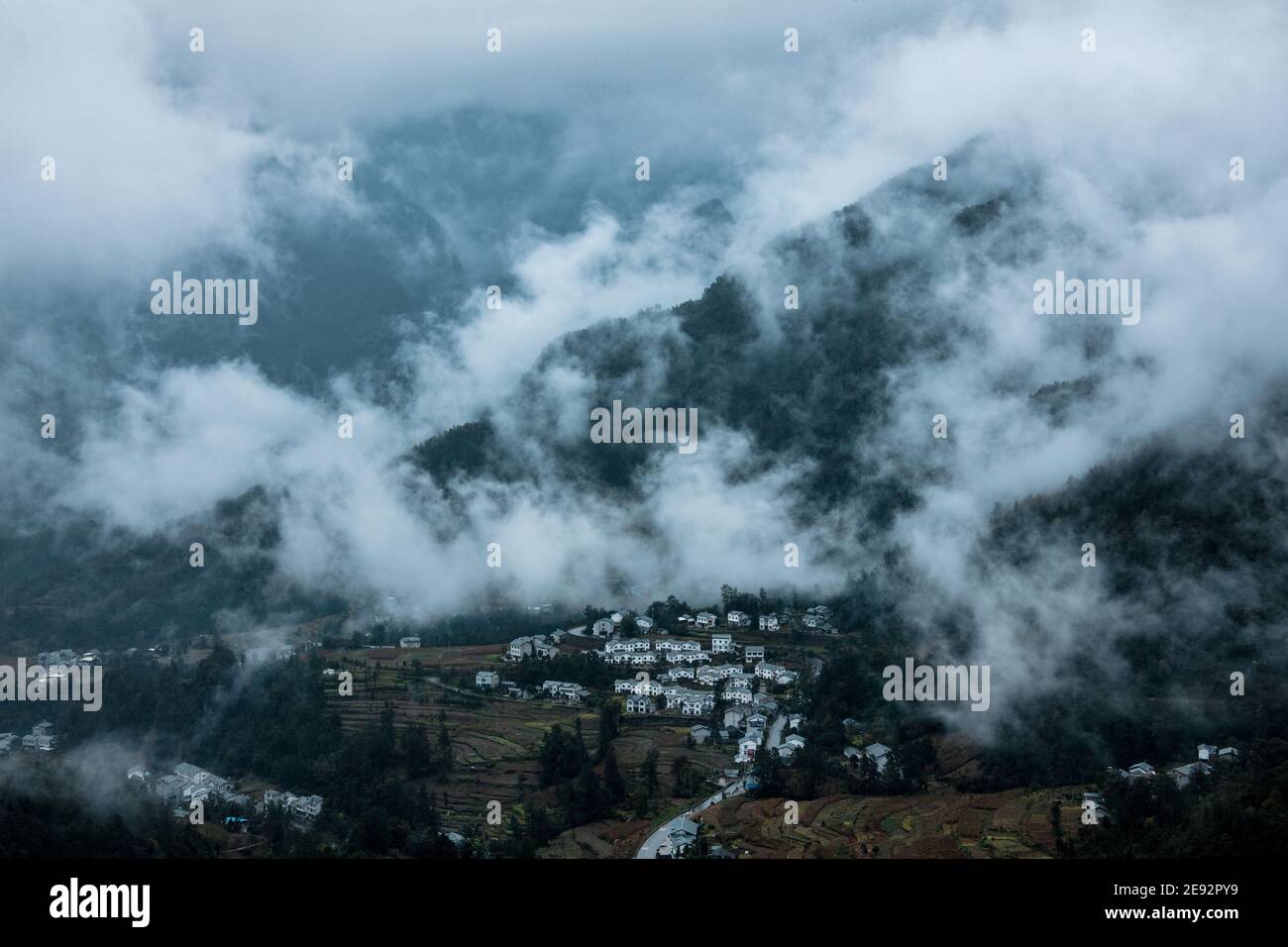 Sichuan wanyuan village new rural construction Stock Photo - Alamy
