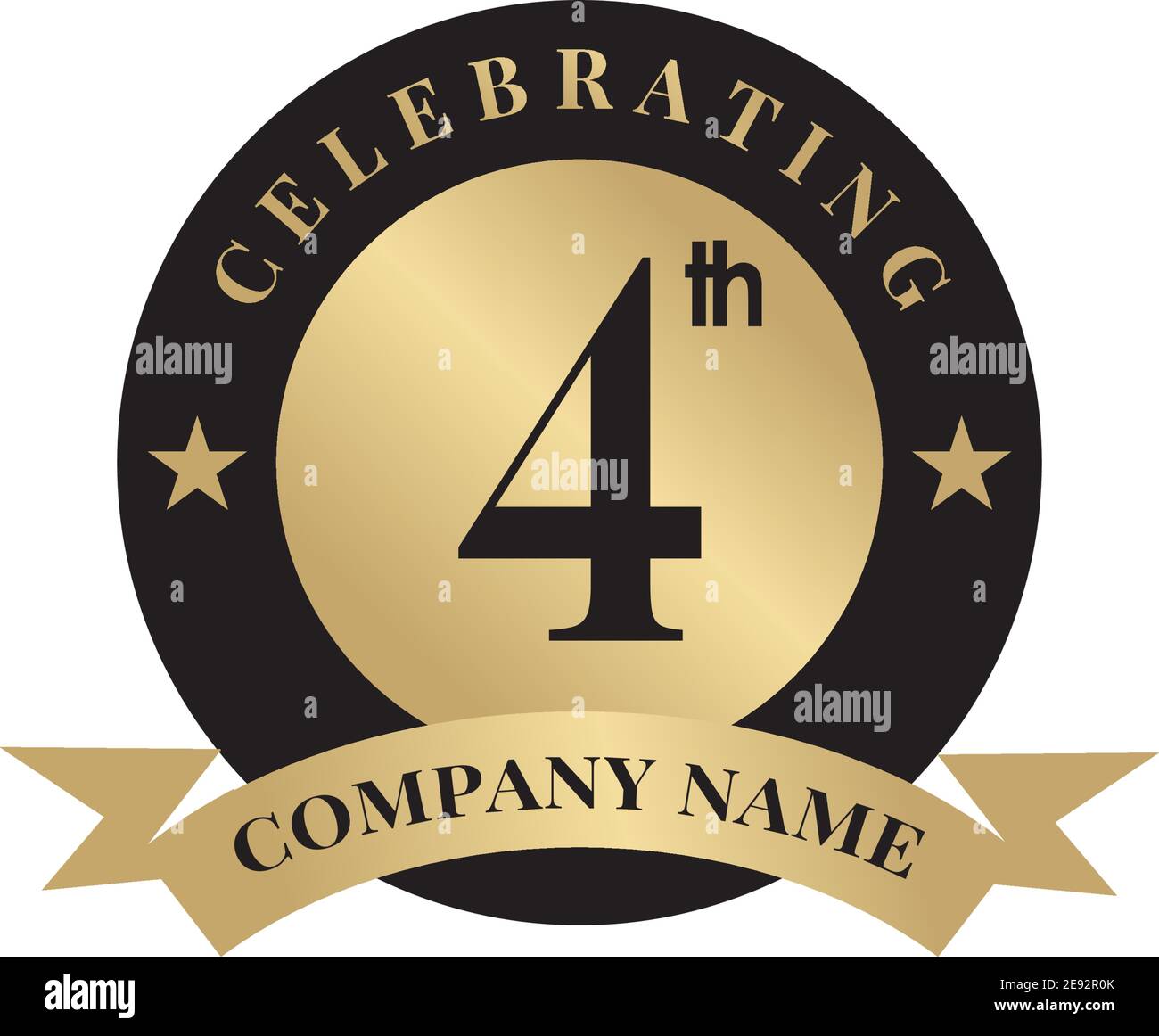 4th year anniversary emblem logo design vector template Stock Vector ...
