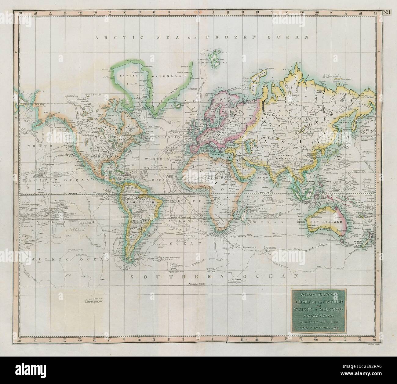 Hydrographical chart of the world… Wright/Mercator's Projection THOMSON ...