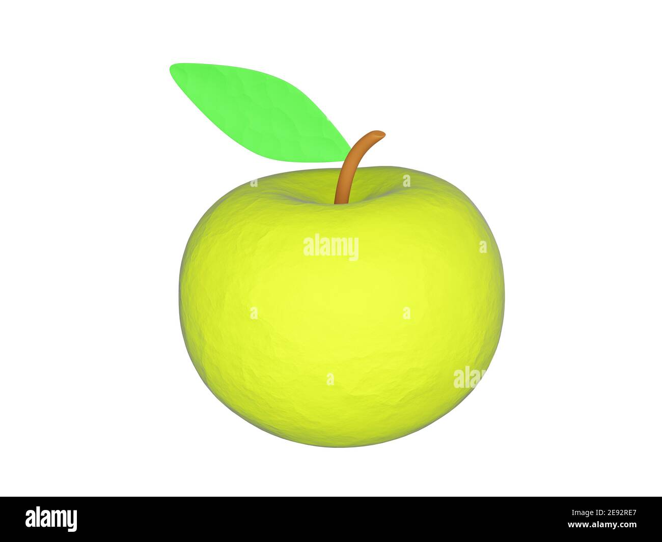 Light green apple isolated on white, 3d render Stock Photo - Alamy