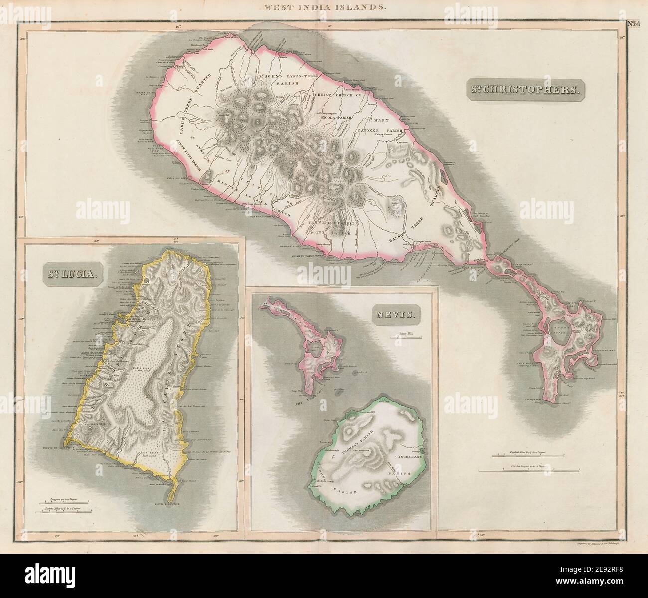 St Lucia, St Christophers & Nevis. St Kitts. West Indies. THOMSON 1817 ...
