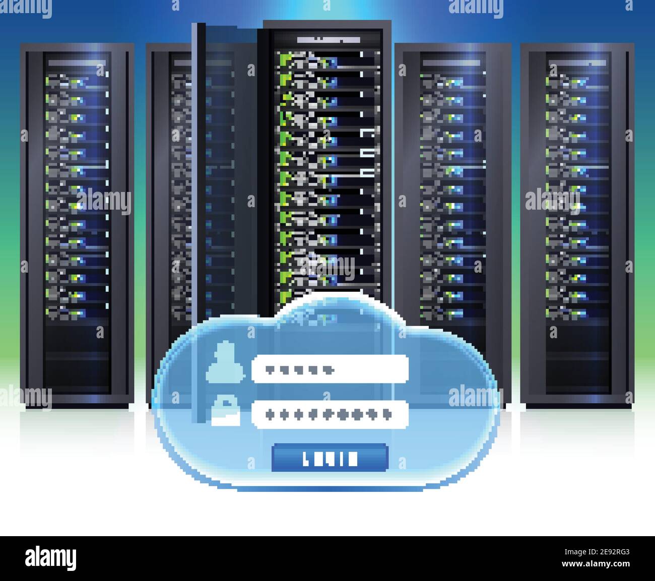 Computer server black adjustable framework racks with cloud shaped ...