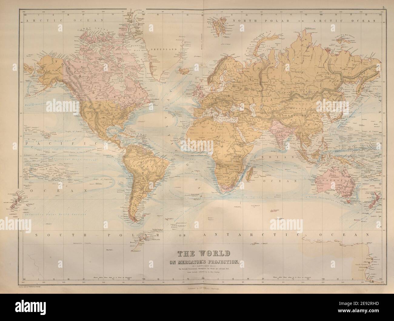 World on Mercator's Projection showing the British Empire. BARTHOLOMEW ...