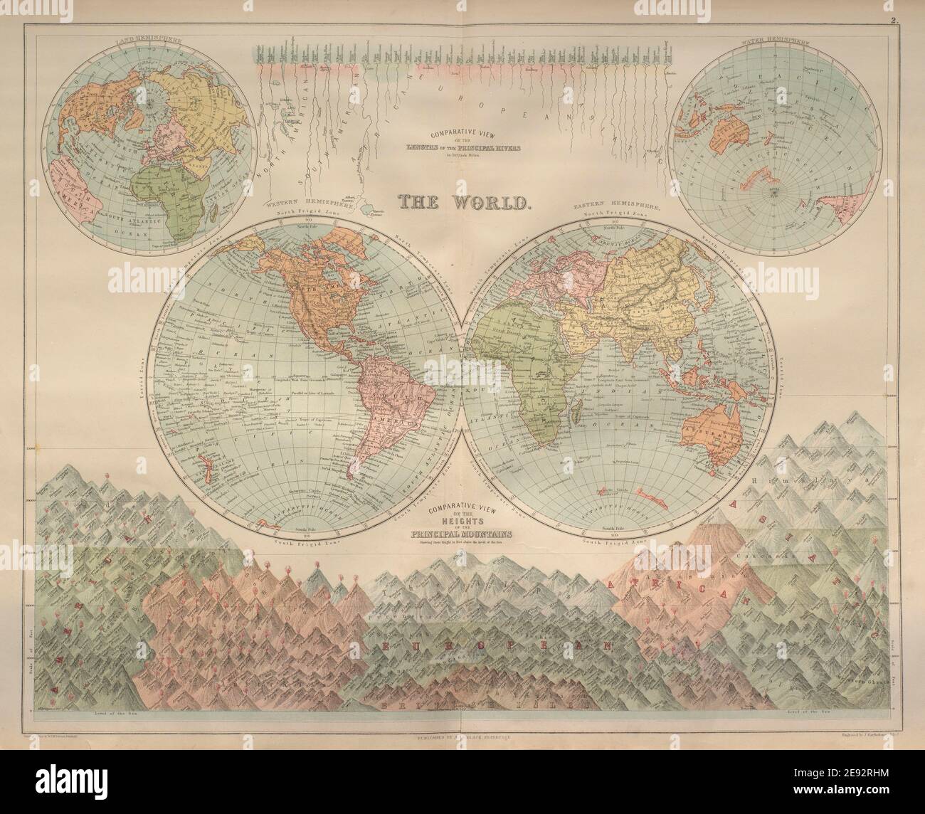 World mountains map hi-res stock photography and images - Alamy