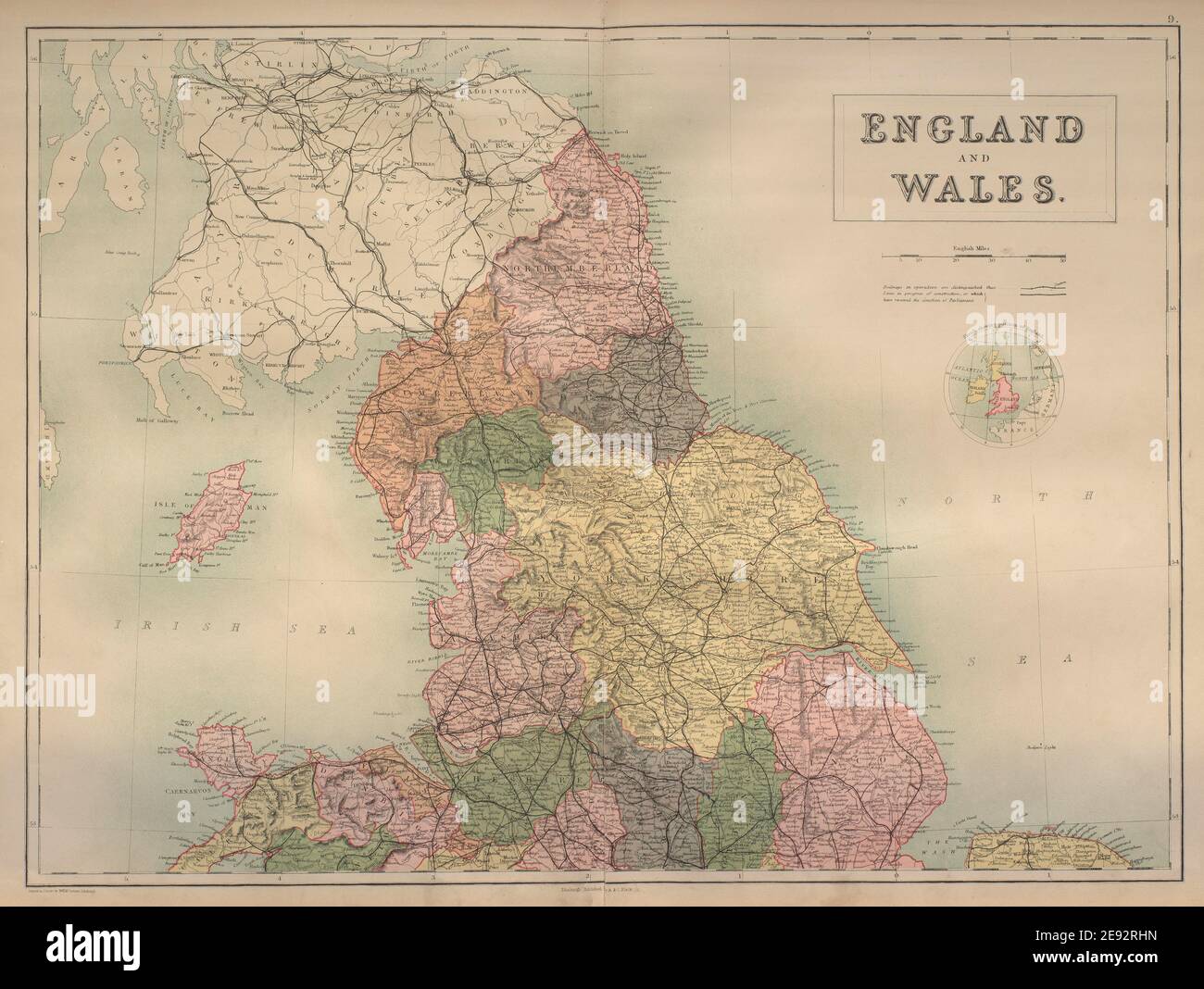 England & Wales North Sheet. Yorkshire Lancashire. BARTHOLOMEW 1870 old ...