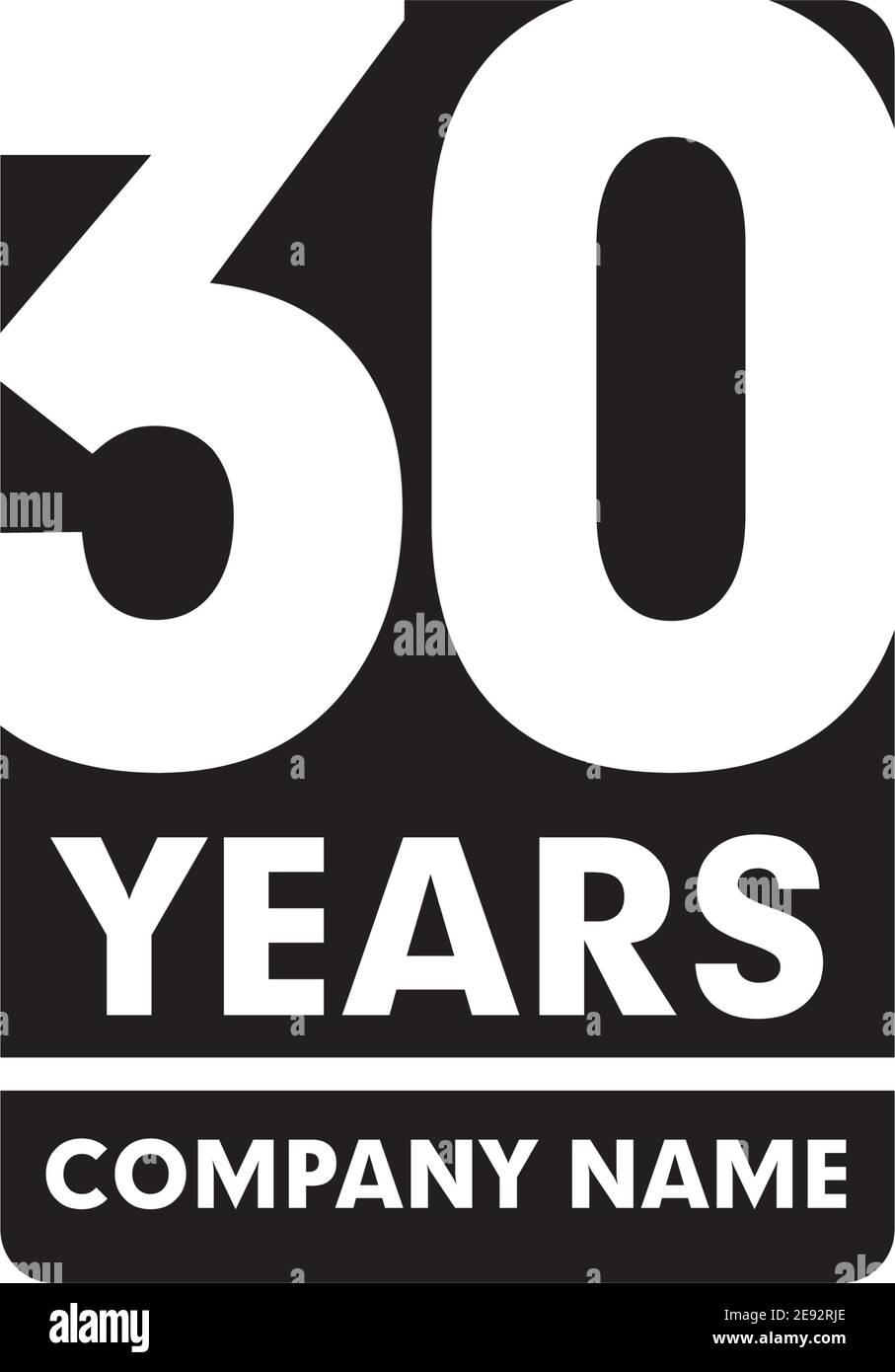 30th year anniversary emblem logo design vector template Stock Vector ...