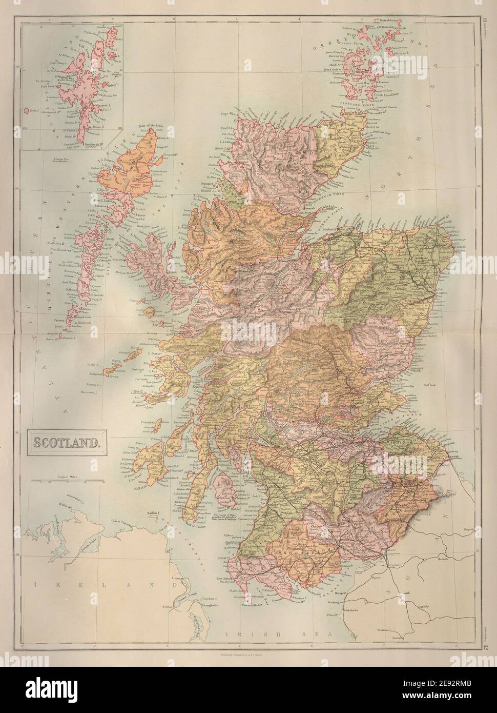 Map of scotland and counties hi-res stock photography and images - Alamy