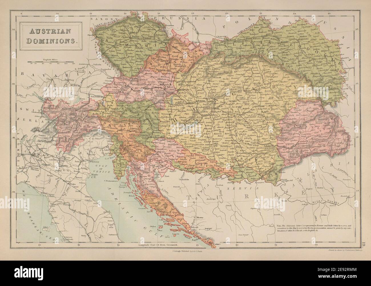 Austrian Dominions. Hungary Czechia Croatia Dalmatia. BARTHOLOMEW 1870 ...
