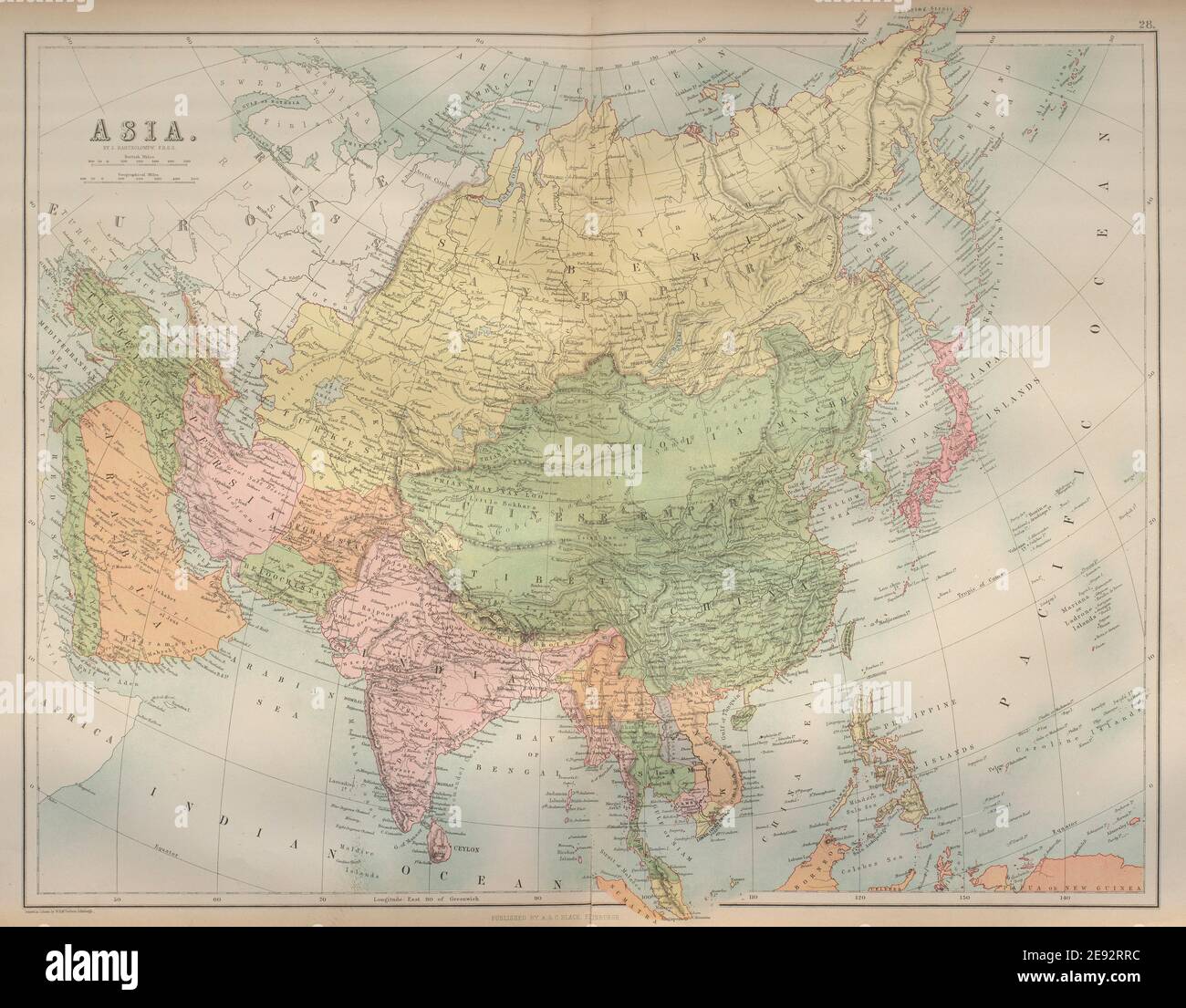 Asia. Arabia Siam China Anam Persia Abou Thubbi (Abu Dhabi) BARTHOLOMEW ...