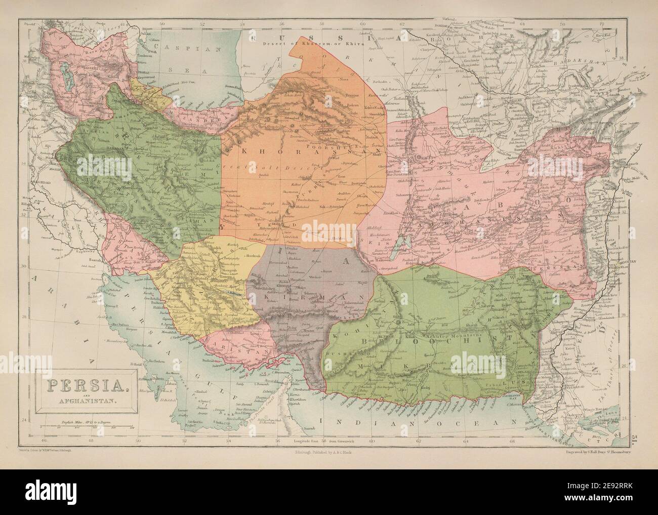 Map of persia 19th century hi-res stock photography and images - Alamy