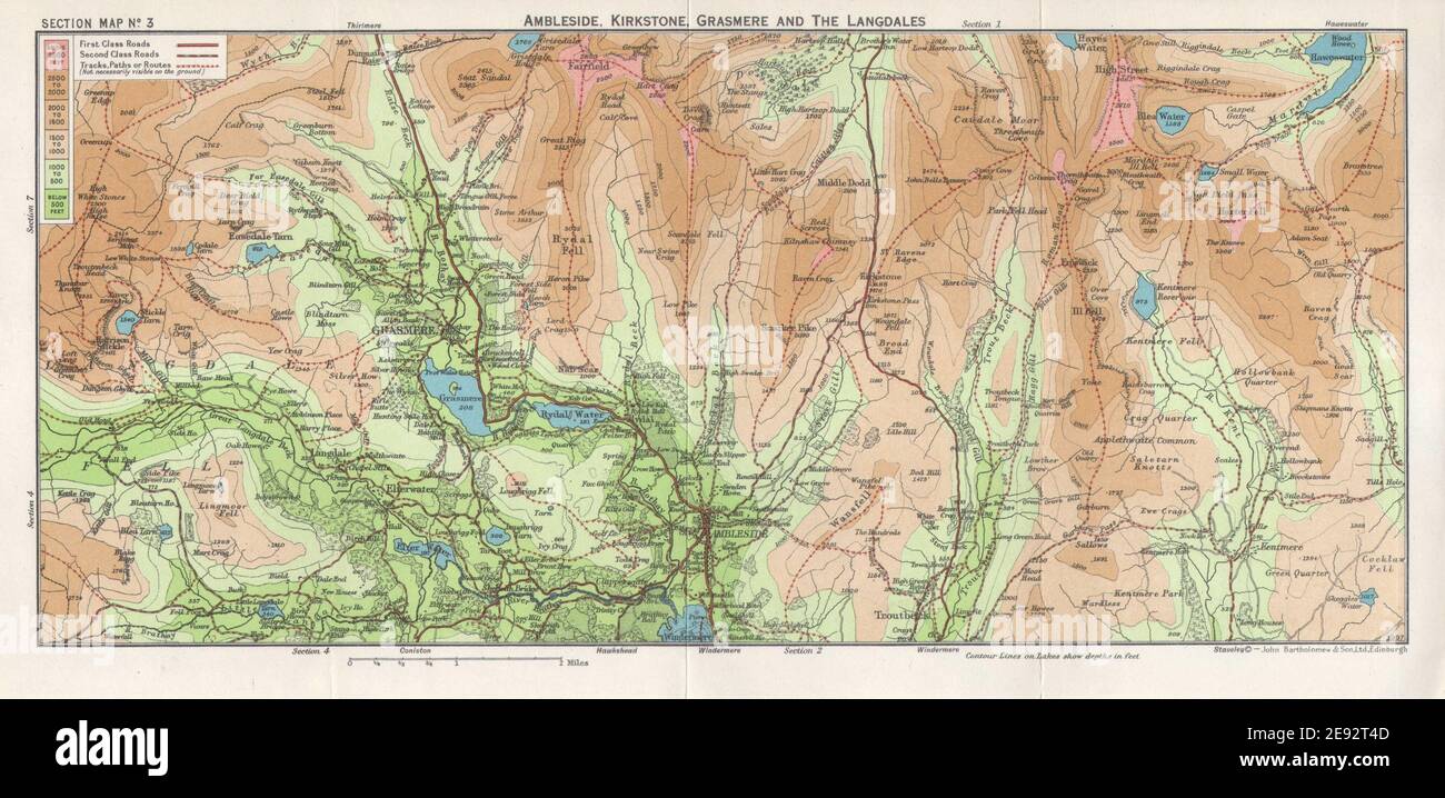LAKE DISTRICT Ambleside Kirkstone Grasmere Langdales Rydal Fell Cumbria ...