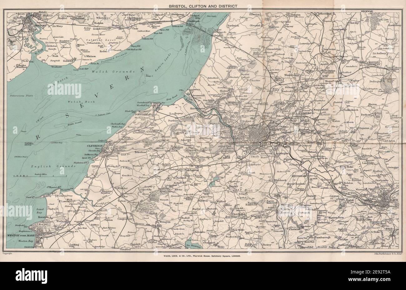 BRISTOL environs. Cotswolds south. Somerset coast Weston Bath WARD LOCK ...