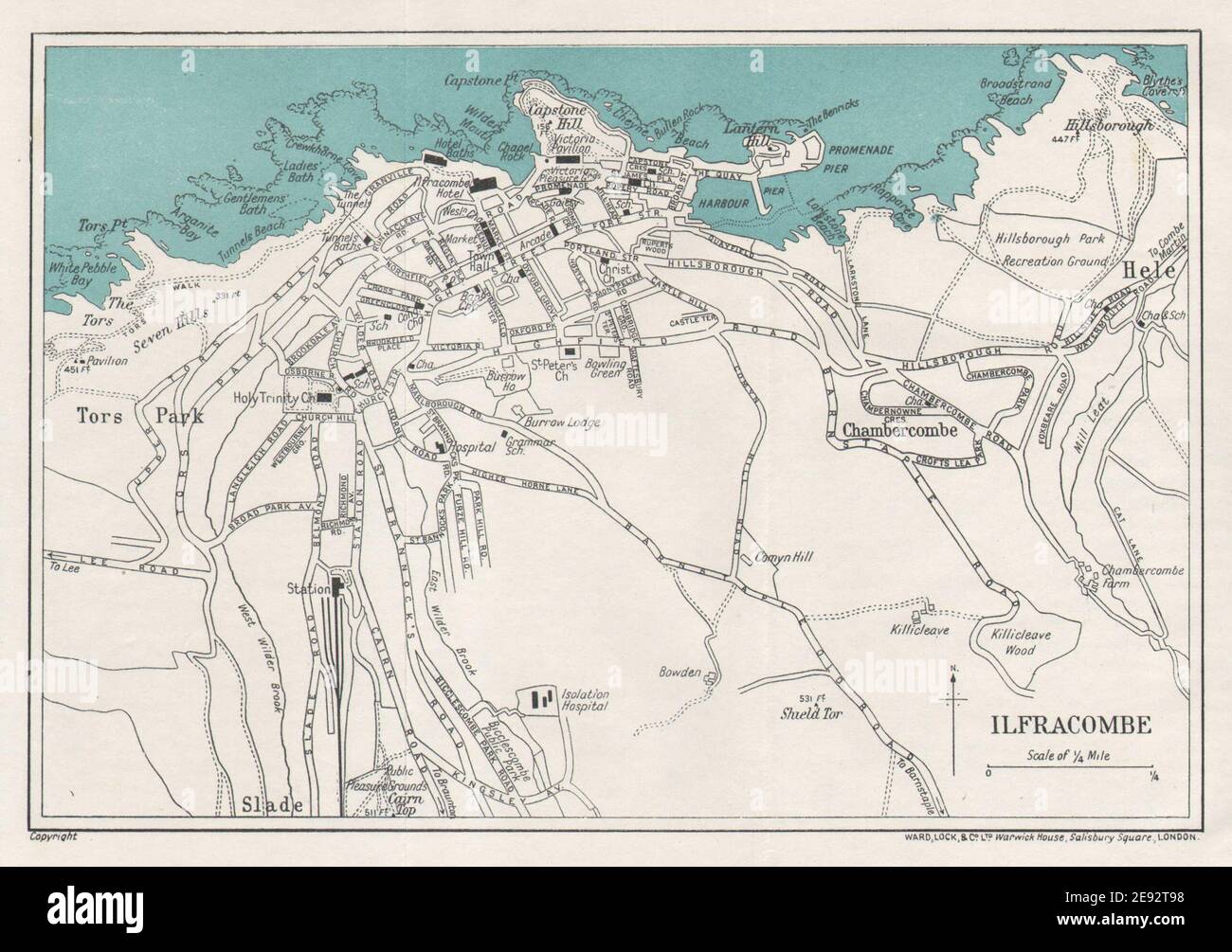 Ilfracombe map hi-res stock photography and images - Alamy