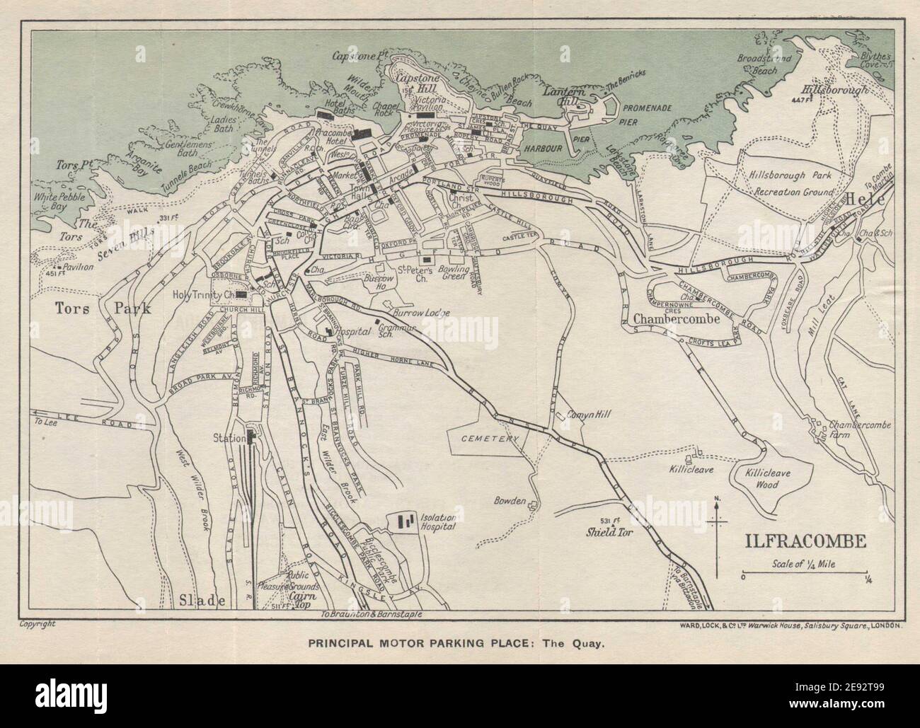 ILFRACOMBE vintage tourist town city plan. Devon. WARD LOCK 1933 old ...