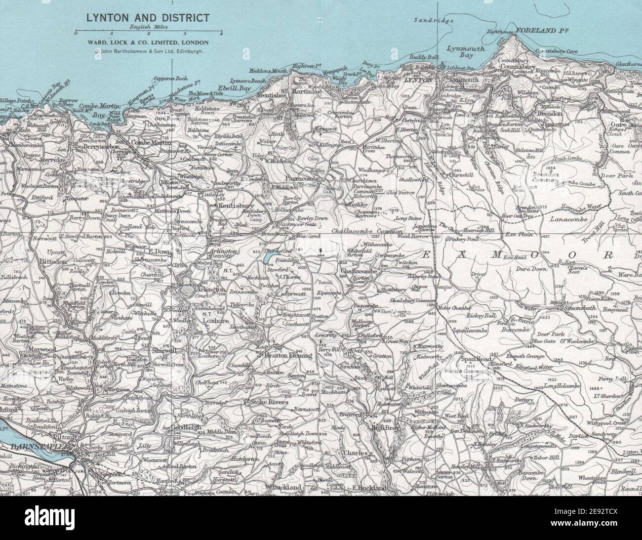 LYNTON & DISTRICT vintage tourist map Exmoor Barnstaple Devon WARD LOCK ... LYNTON & DISTRICT vintage tourist map Exmoor Barnstaple Devon WARD LOCK ...