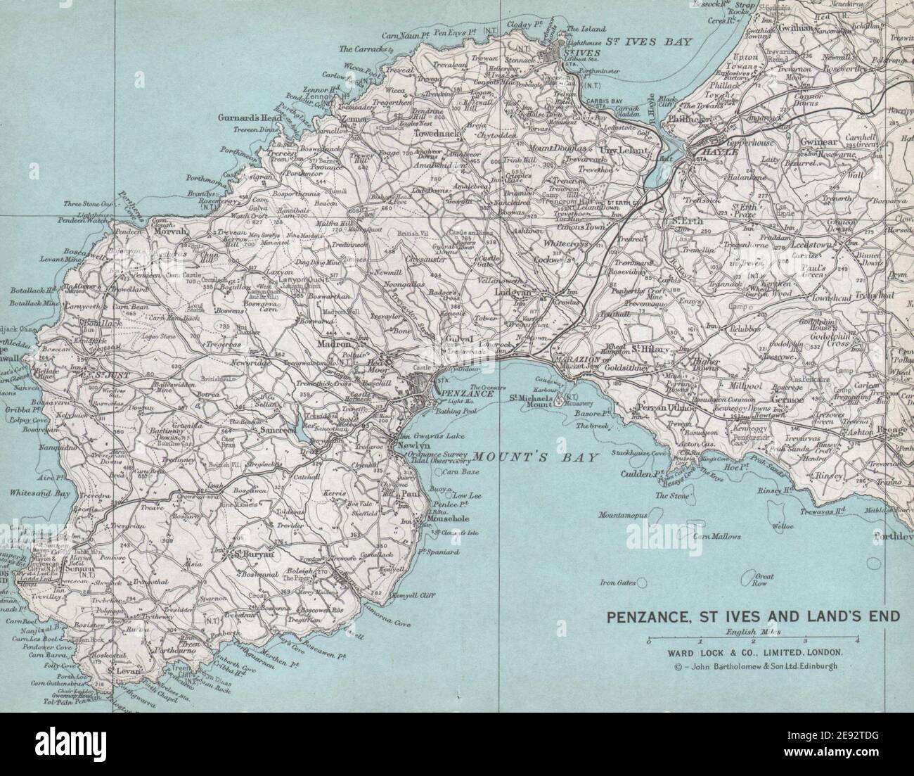 PENWITH. Penzance St. Ives Land's End. West Cornwall. WARD LOCK 1968 ...