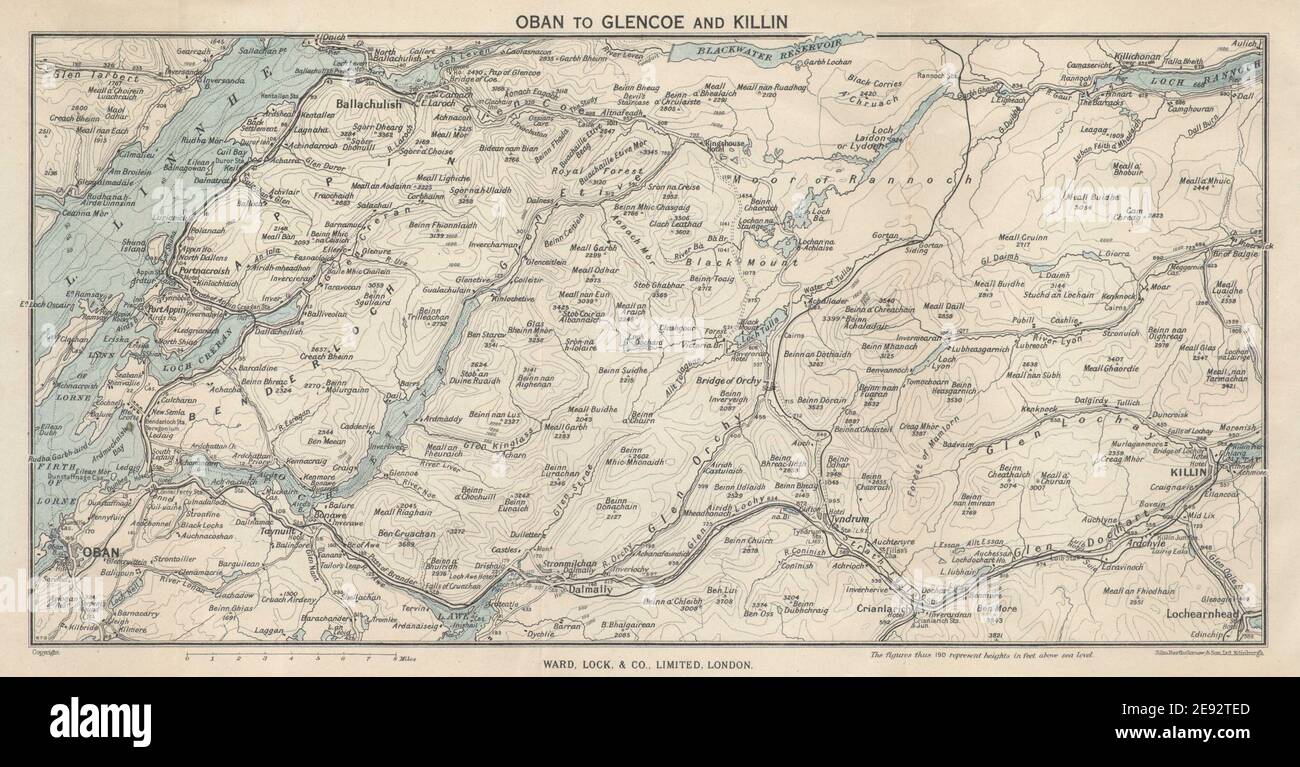 OBAN & LORNE. Glencoe Killin. Argyll & Bute Scotland. WARD LOCK 1950 ...