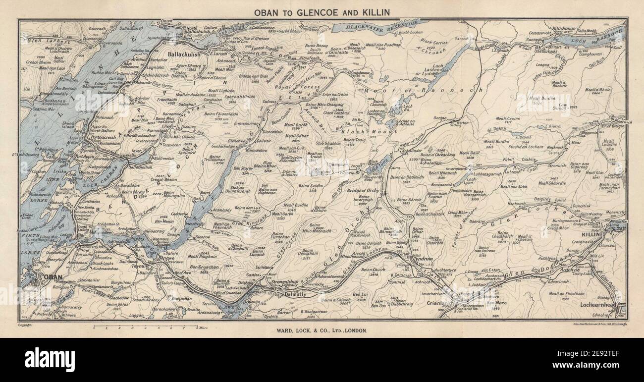 OBAN & LORNE. Glencoe Killin. Argyll & Bute Scotland. WARD LOCK 1947 ...