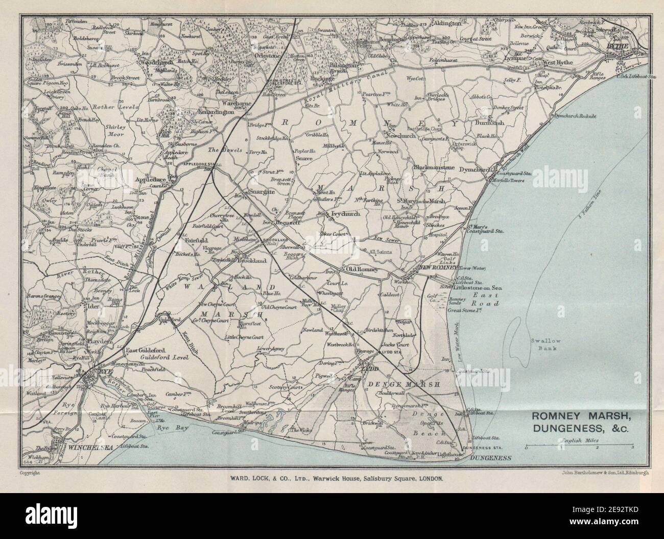 ROMNEY MARSH. Dungeness Rye Hythe Winchelsea. Walland Marsh. Kent 1928 ...