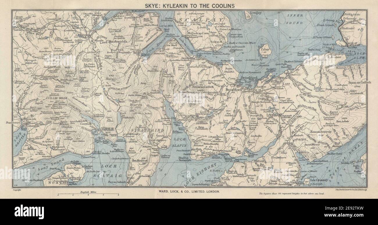 ISLE OF SKYE SOUTH. Kyleakin to the Cuillins. Scotland. WARD LOCK 1950 ...