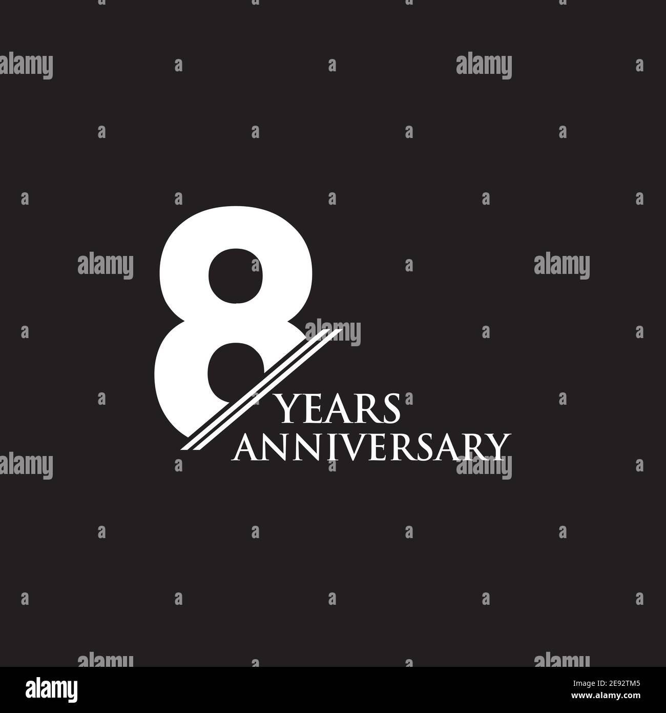 8th year celebrating anniversary emblem logo design vector template ...