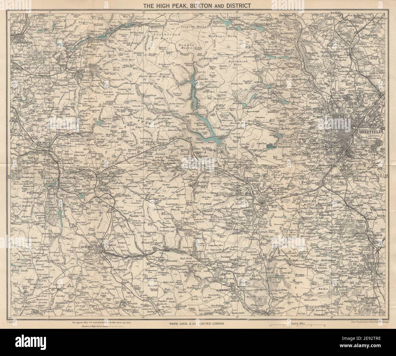 PEAK DISTRICT NORTH. High Peak Buxton Sheffield Glossop Derbyshire 1950 ...