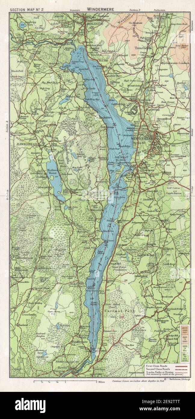 Lake windermere map hi-res stock photography and images - Alamy