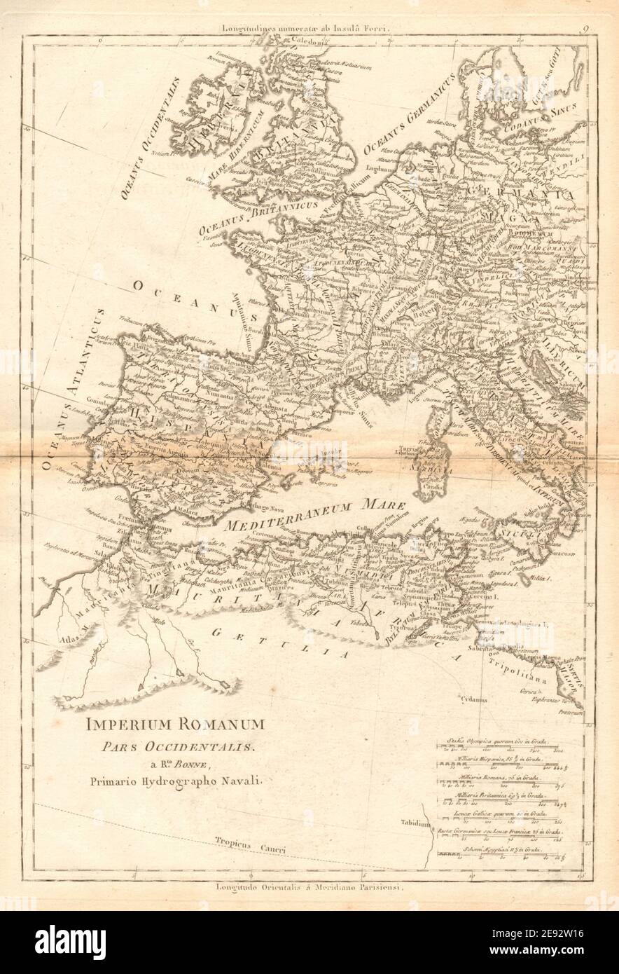 Imperium Romanum pars Occidentalis. Roman Empire. Western Europe. BONNE ...