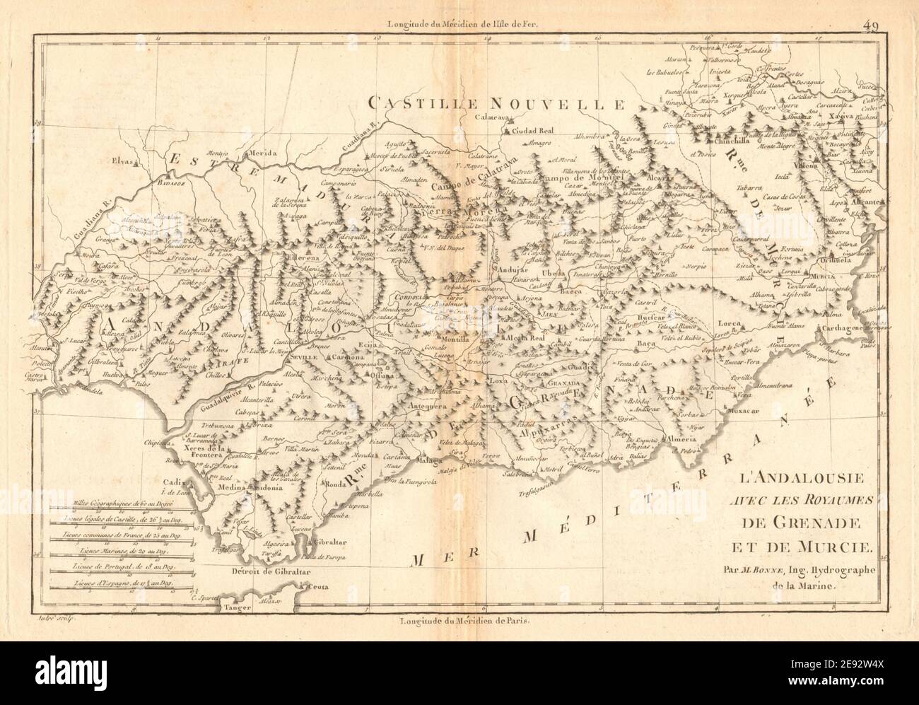 Vintage map of andalusia hi-res stock photography and images - Alamy
