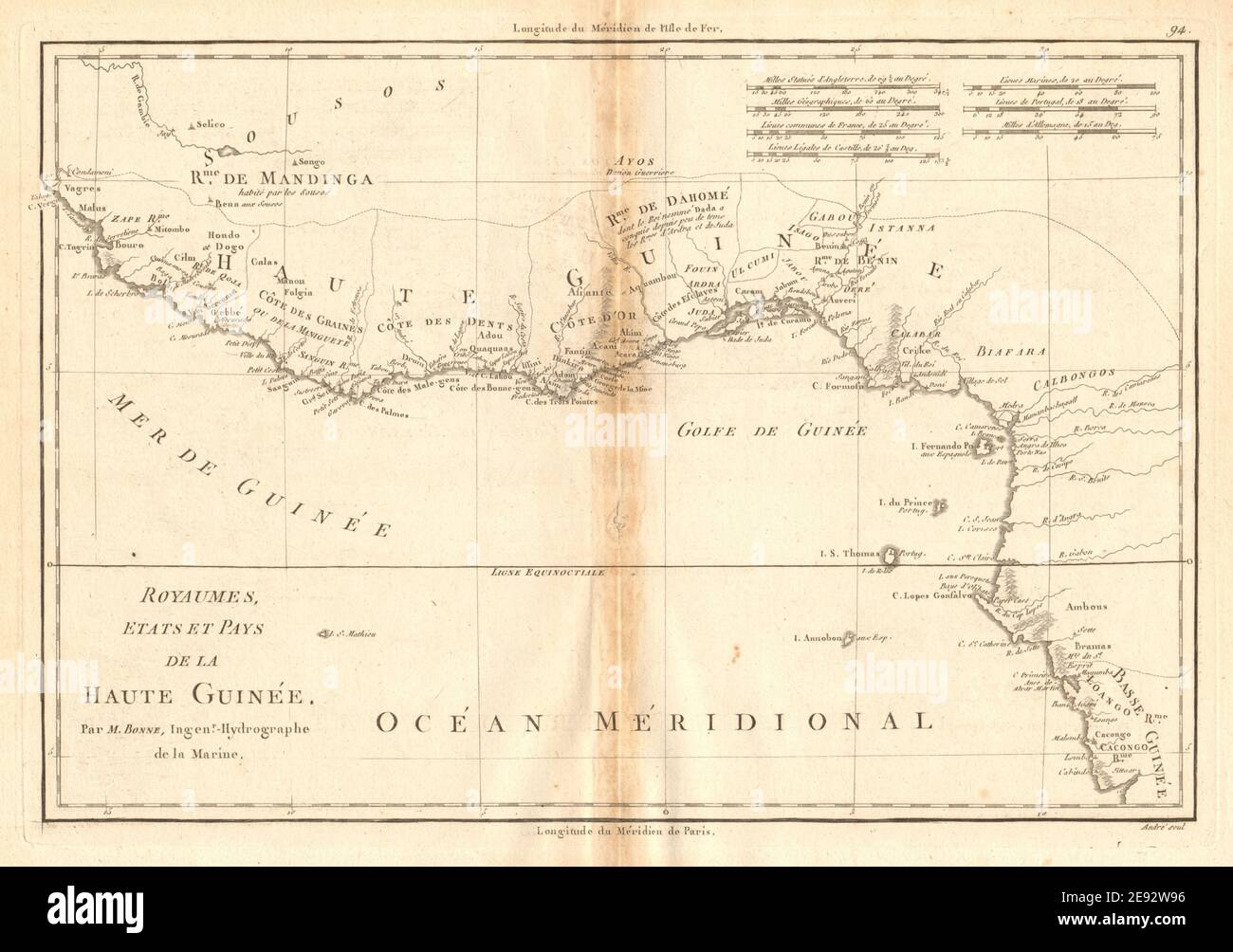 Royaumes, Etats et Pays de la Haute Guinée. Gulf of Guinea. BONNE 1788 ...