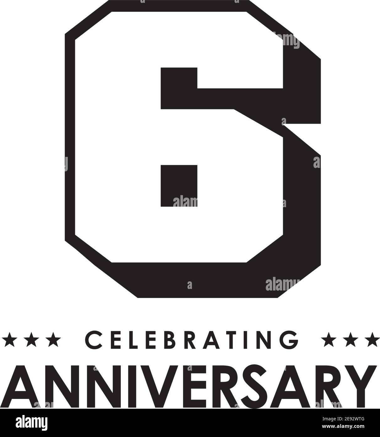 6th year celebration anniversary emblem logo design vector template ...