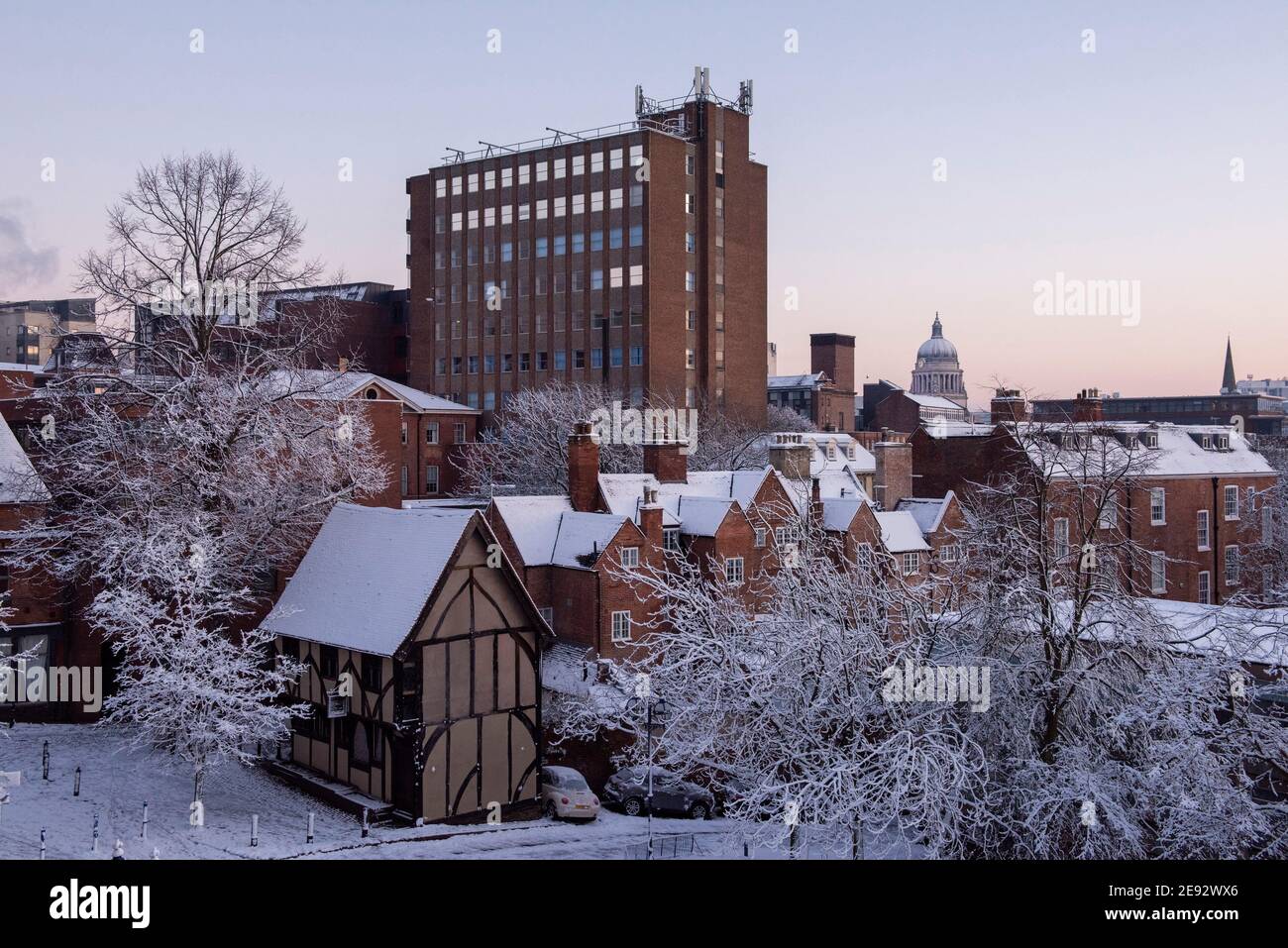 View of Castle Road and the City covered in snow, captured from the ...
