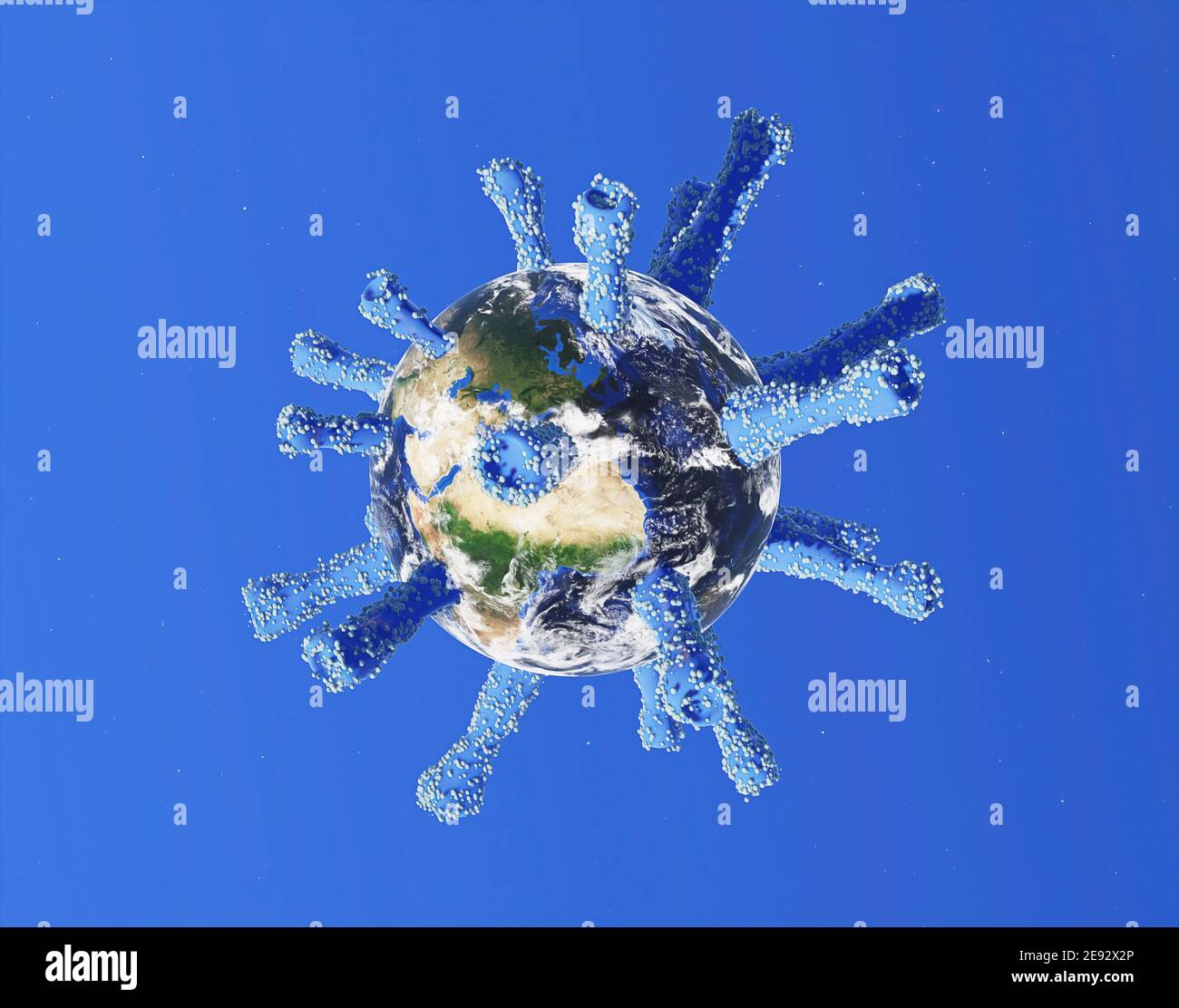 The planet Earth transform to coronavirus. 3d illustration for ...