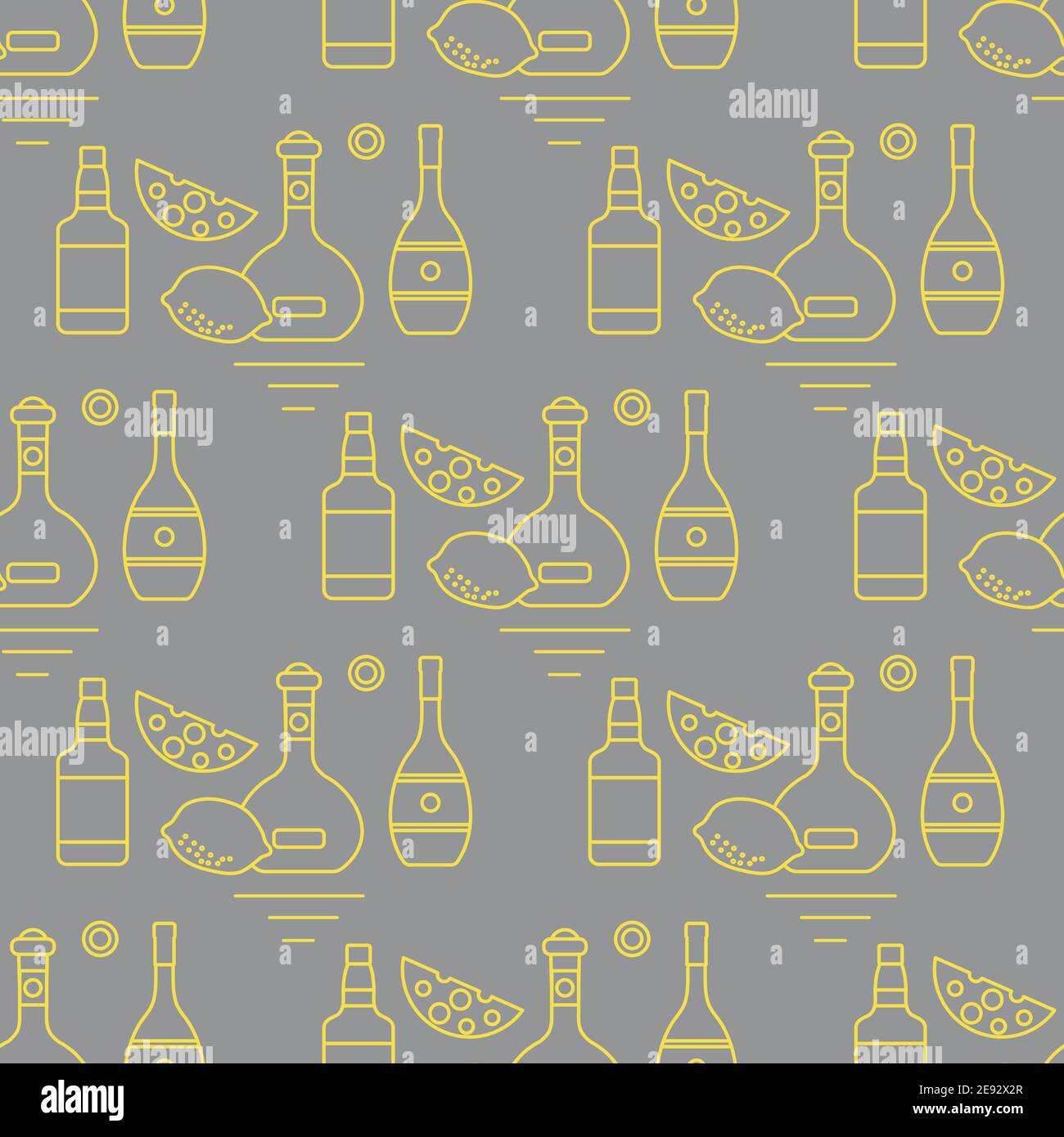 Seamless pattern Vector illustration Bottles of alcoholic beverage ...